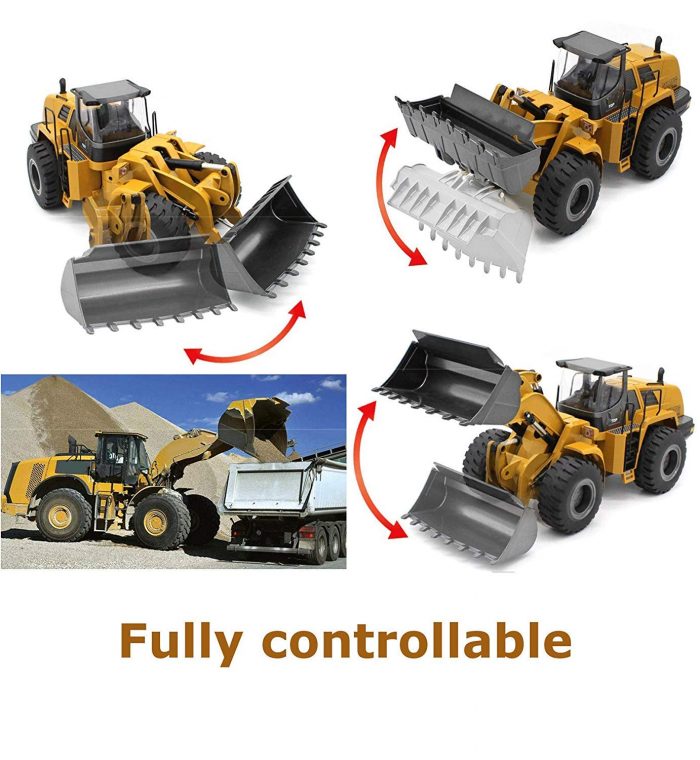 Top Race Remote Control Jumbo Digger Front Loader Tractor with 10 ...