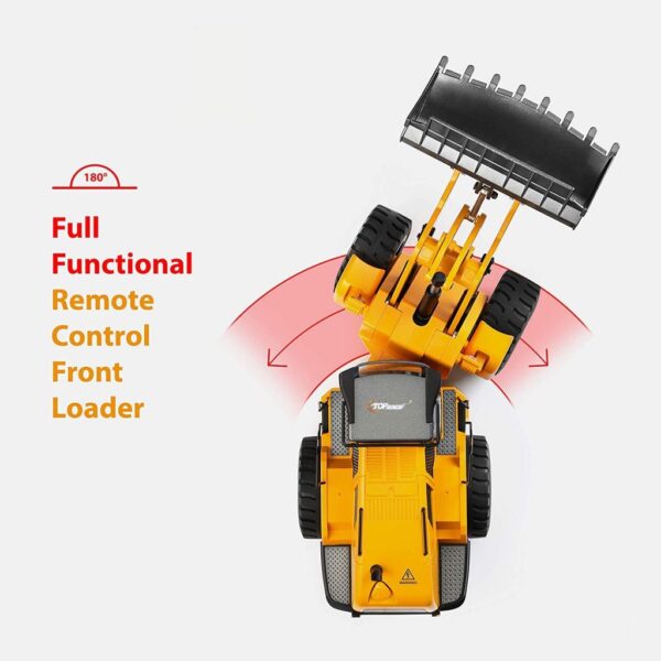 Top Race Remote Control Jumbo Digger Front Loader Tractor with 10 ...