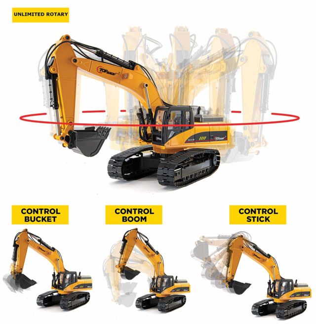 Top Race Remote Control Construction Excavator with 23 Channels (TR-211M)