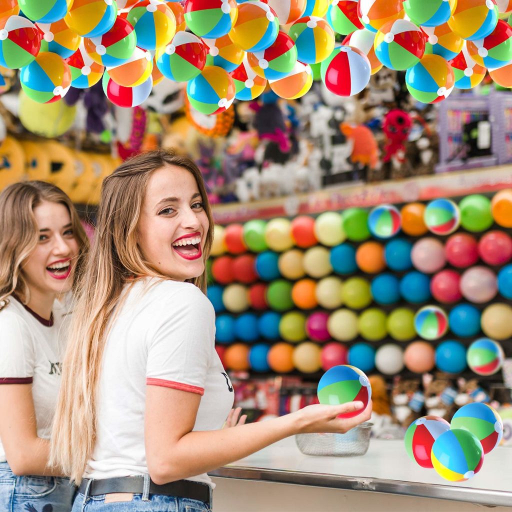 50 Colourful 5" Mini Inflatable Balls Rainbowed Colours