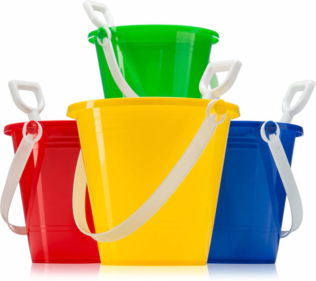 Top Race Pack of 12 Sand Bucket and Shovel Set